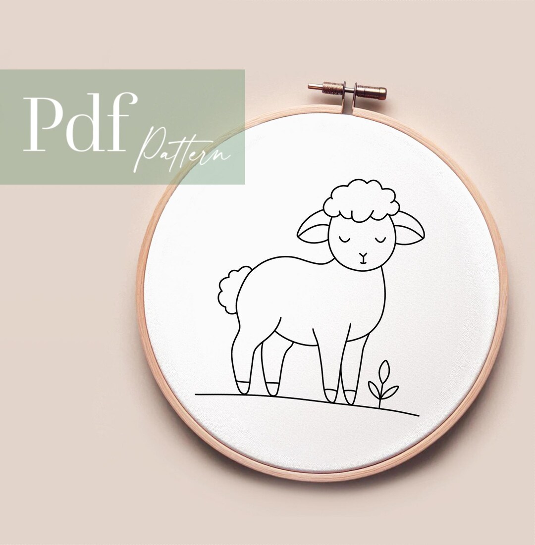 Embroidery Template sheep Embroidery Pattern Embroidery Design ...