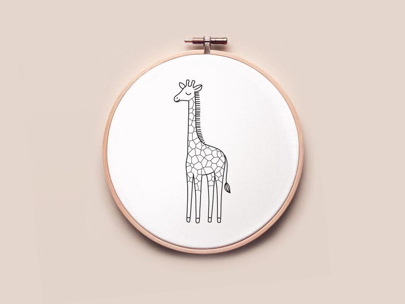Embroidery Template "giraffe" Embroidery Pattern Embroidery Design ...