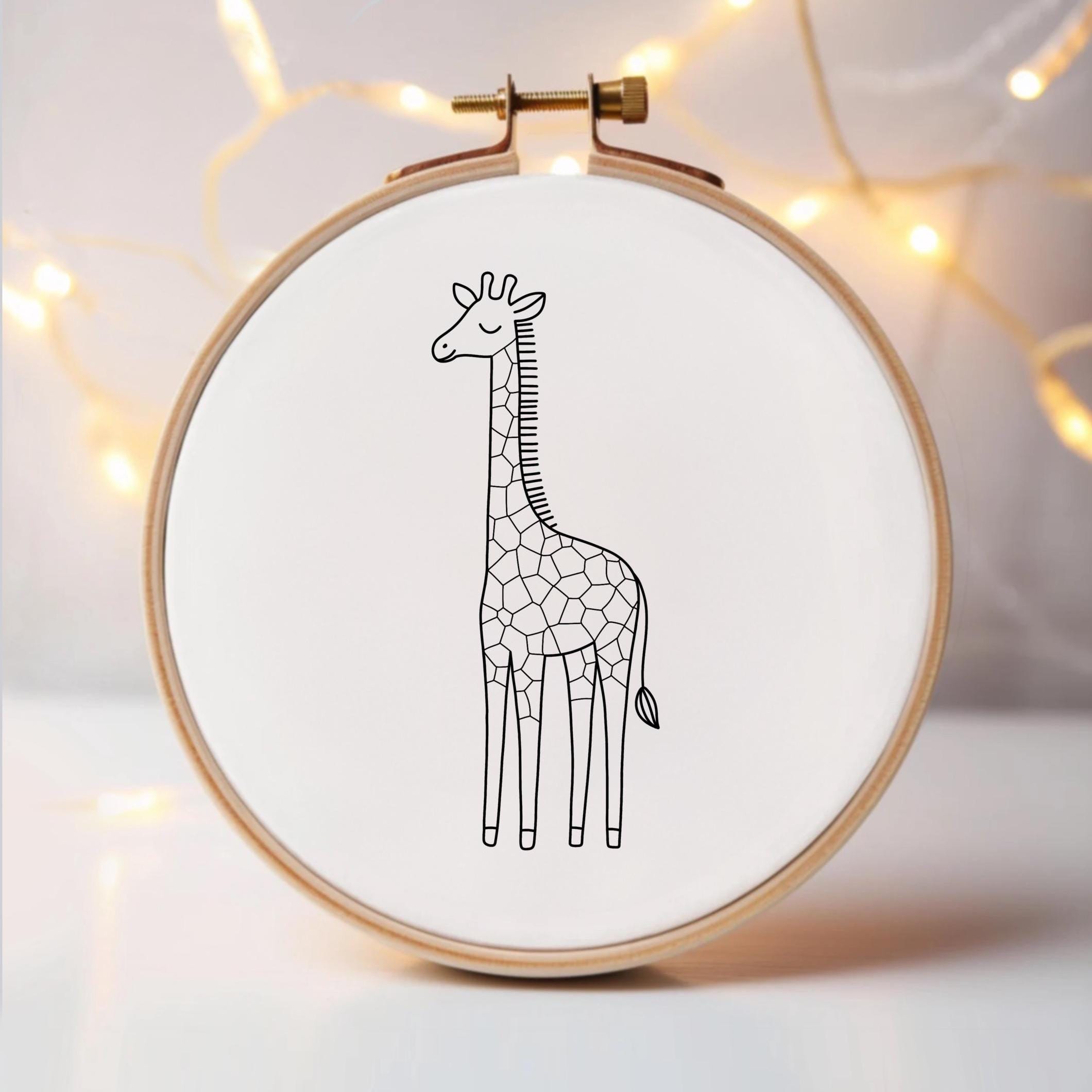 Embroidery Template "giraffe" Embroidery Pattern Embroidery Design ...