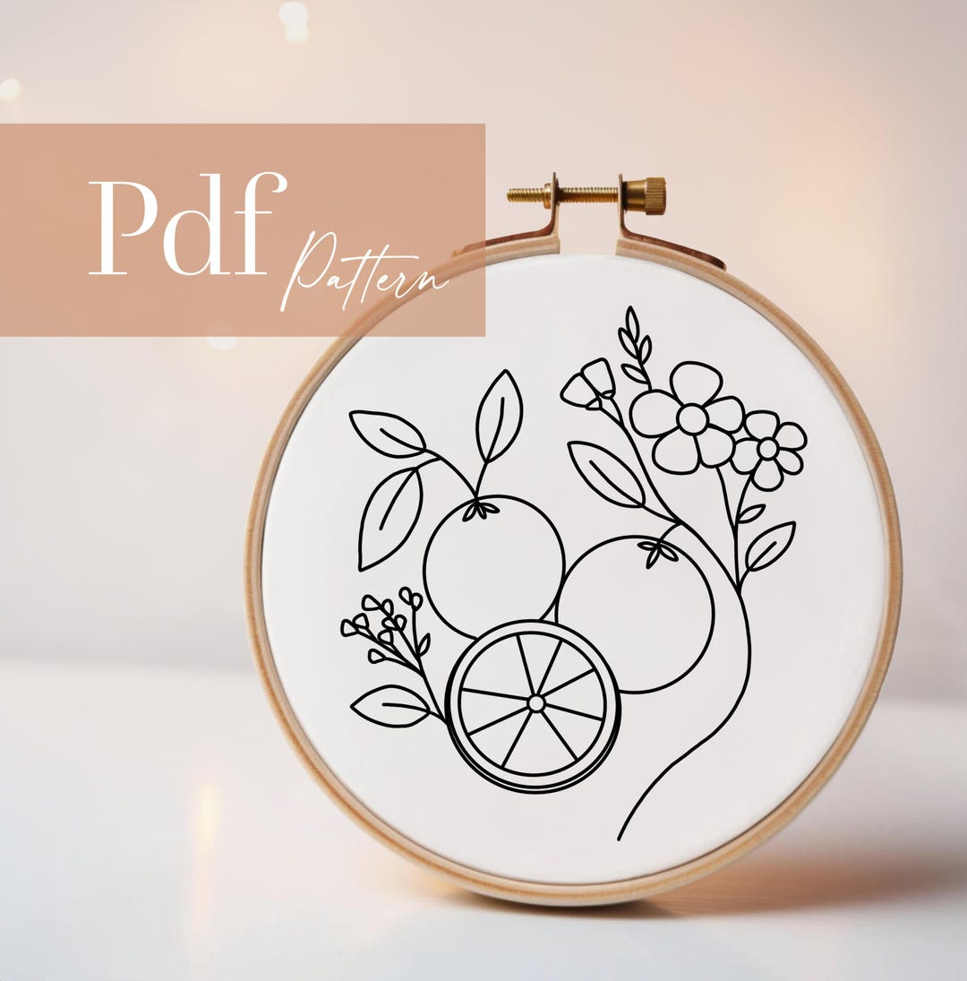 Embroidery Template "orange" Embroidery Pattern Embroidery Design ...