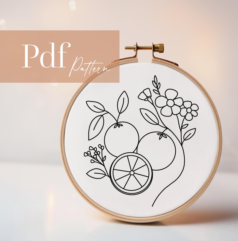 Embroidery Template "orange" Embroidery Pattern Embroidery Design ...