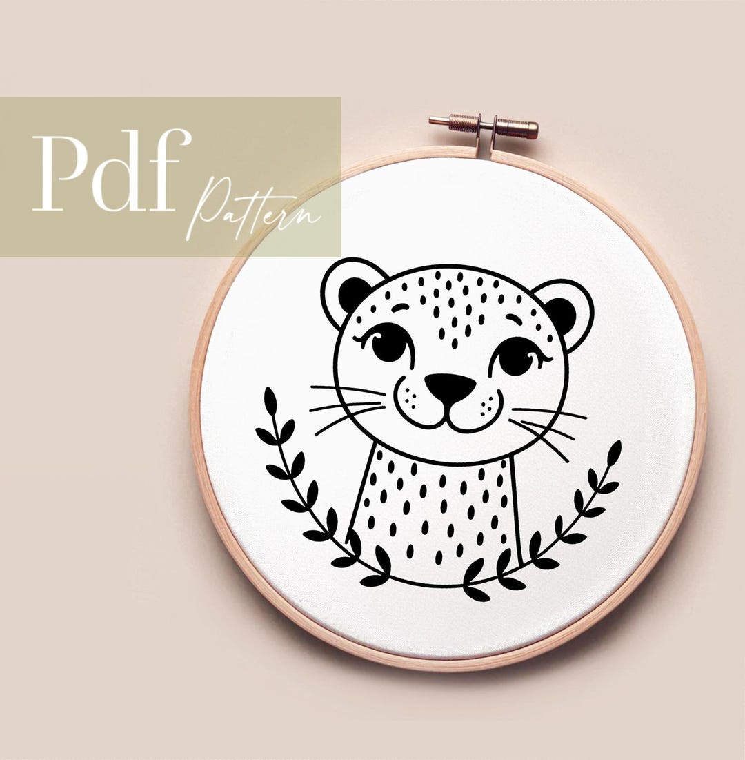 Embroidery Template "cheetah" Embroidery Pattern Embroidery Design ...