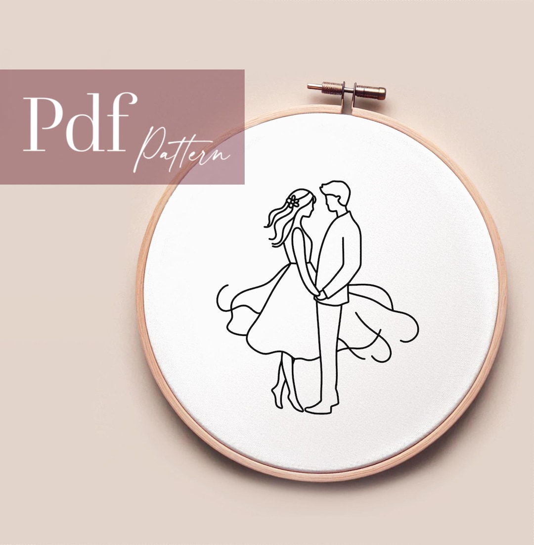 Embroidery Template wedding Couple Embroidery Pattern Embroidery Design ...