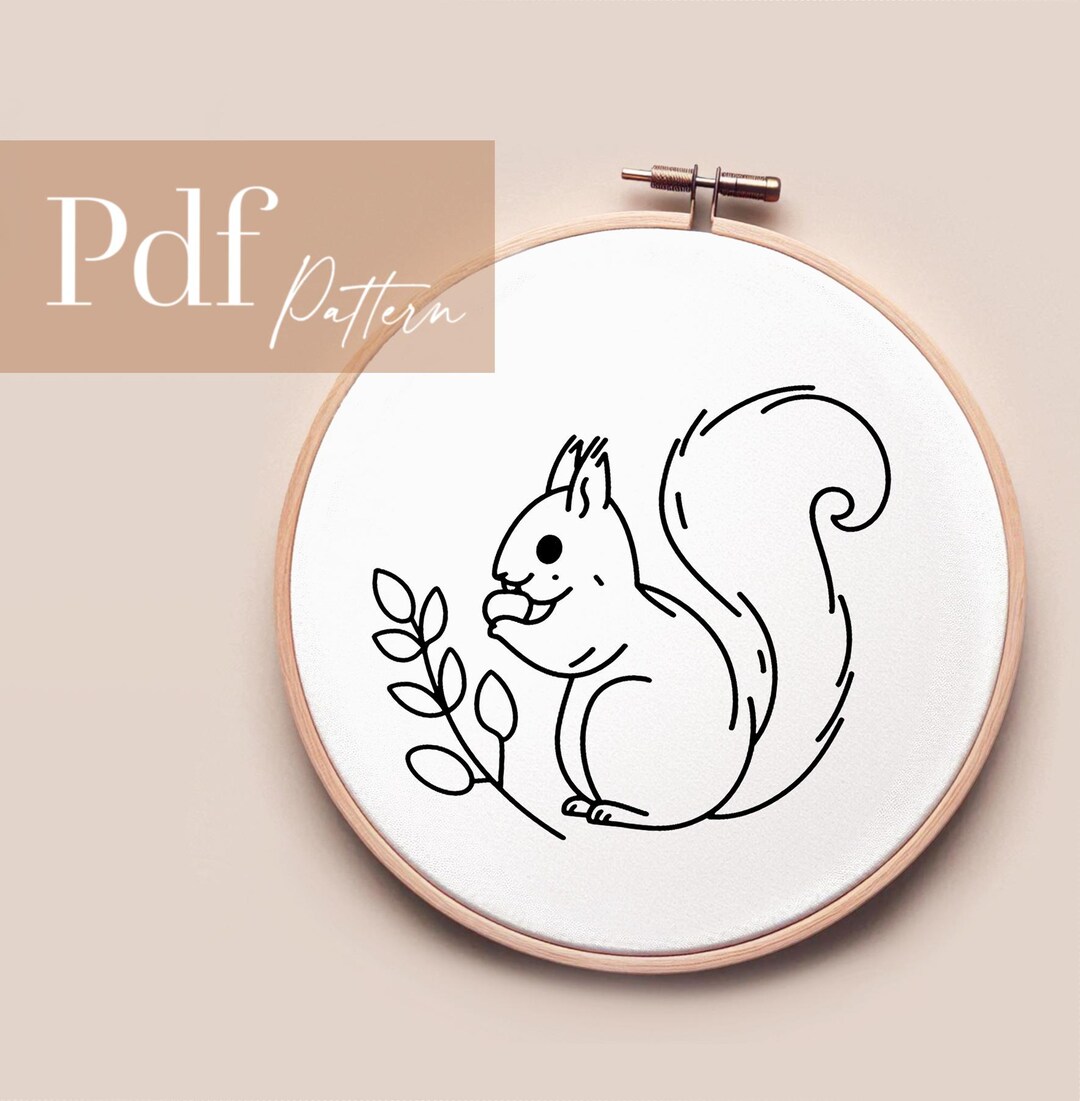 Embroidery Template "squirrel" Embroidery Pattern Embroidery Design ...