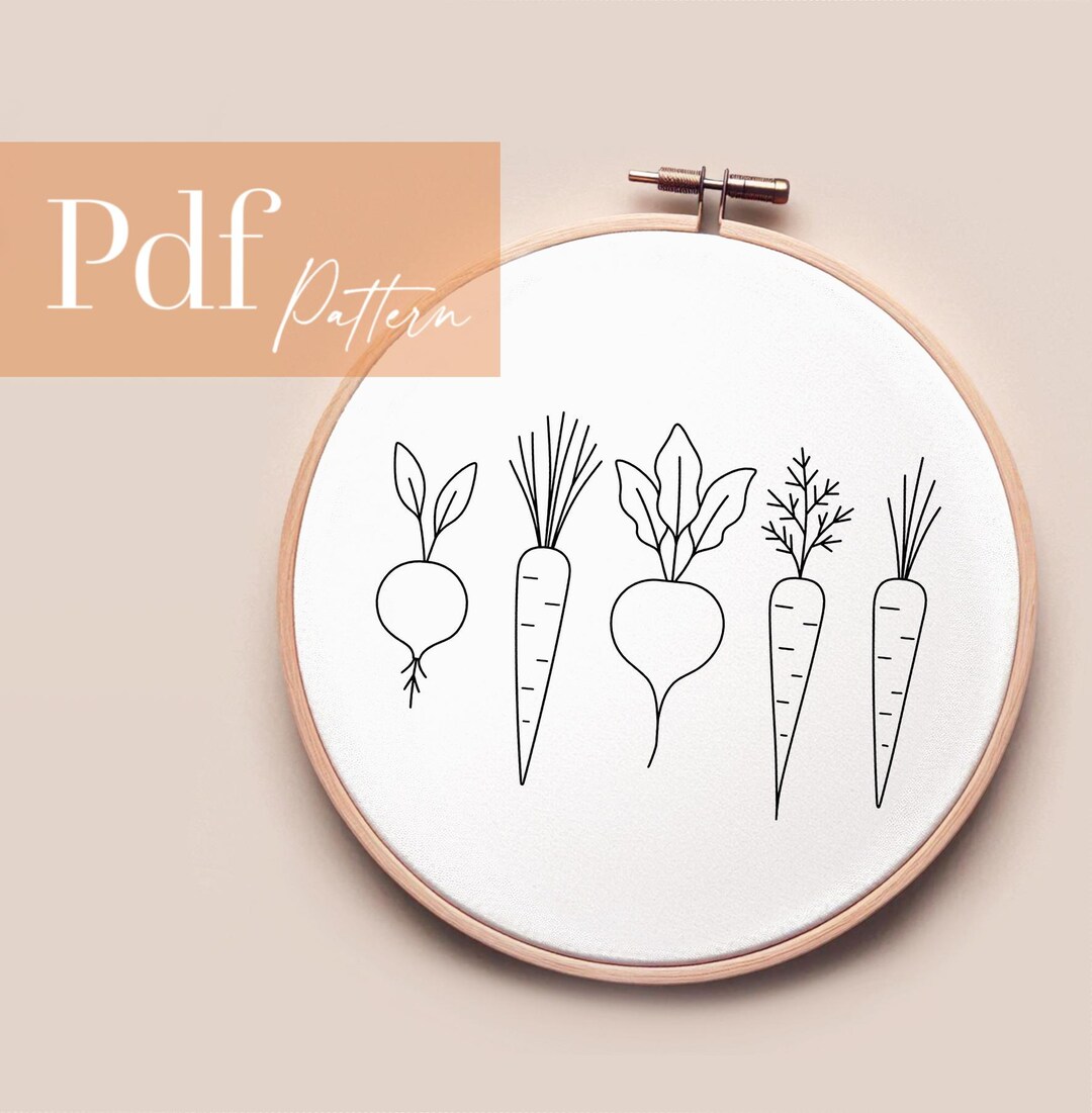 Embroidery Template "root Vegetables" Embroidery Pattern Embroidery ...