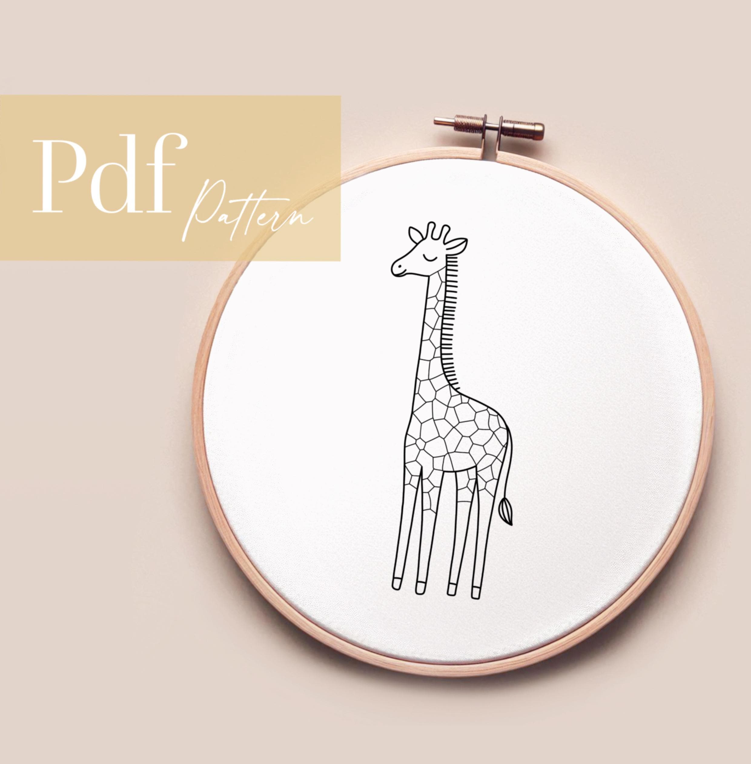 Embroidery Template "giraffe" Embroidery Pattern Embroidery Design ...