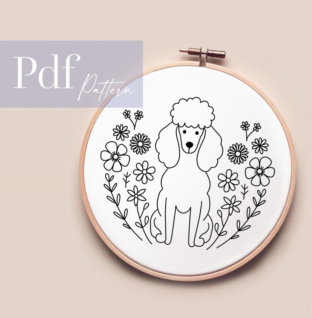 Embroidery Template "poodle Dog" Embroidery Pattern Embroidery Design ...