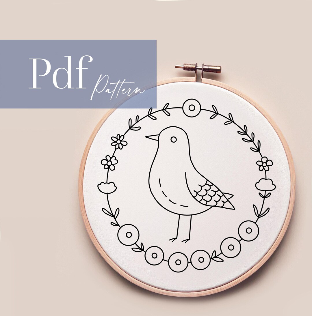 Embroidery Template "seagull" Embroidery Pattern Embroidery Design ...
