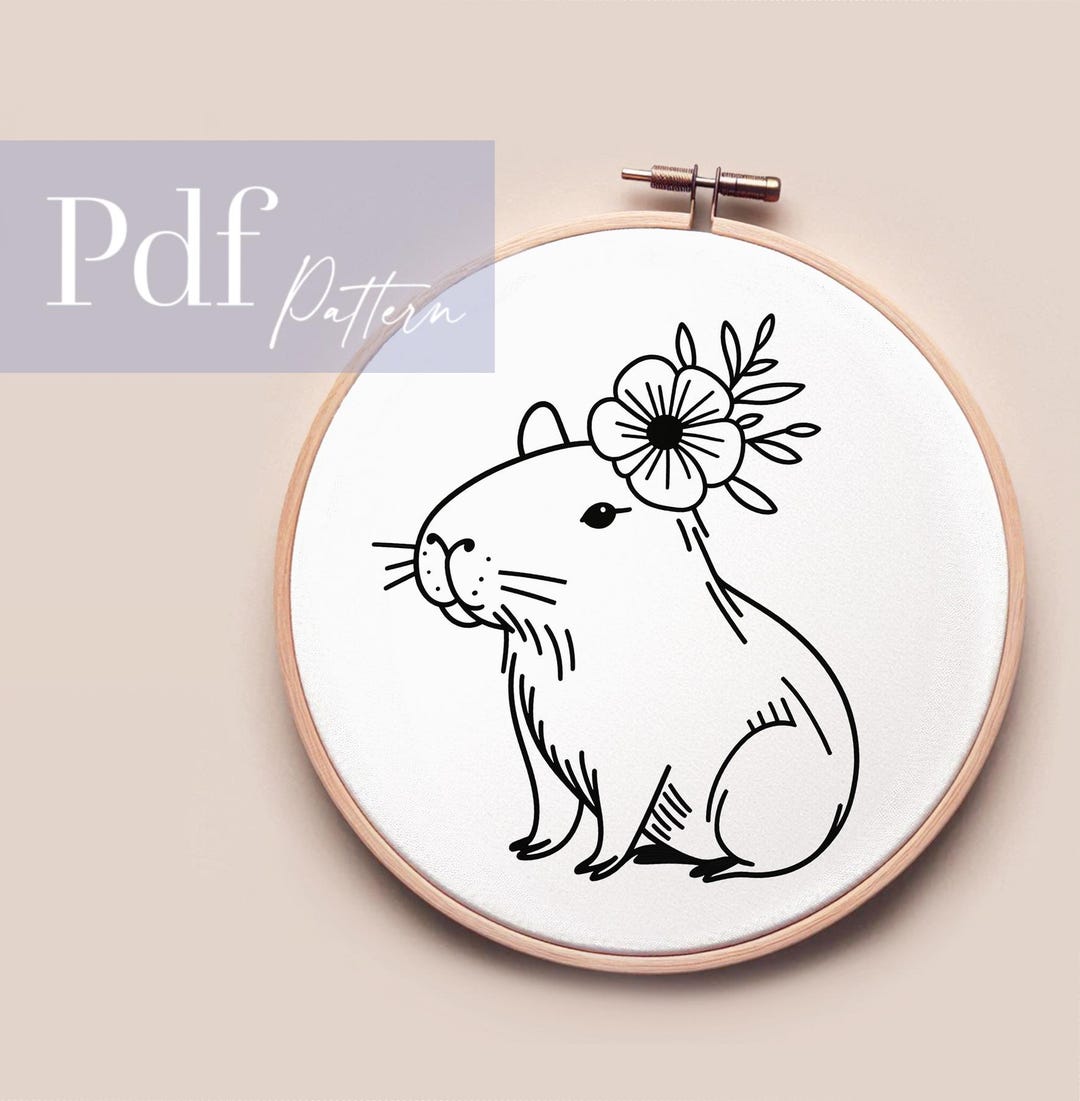 Embroidery Template "capybara" Embroidery Pattern Embroidery Design ...