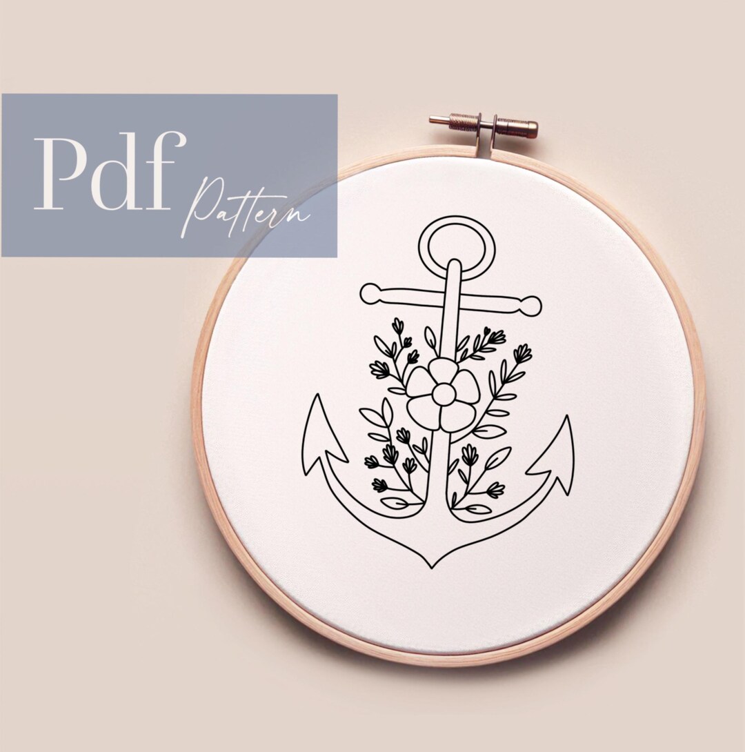 Embroidery Template "anchor" Embroidery Pattern Embroidery Design ...