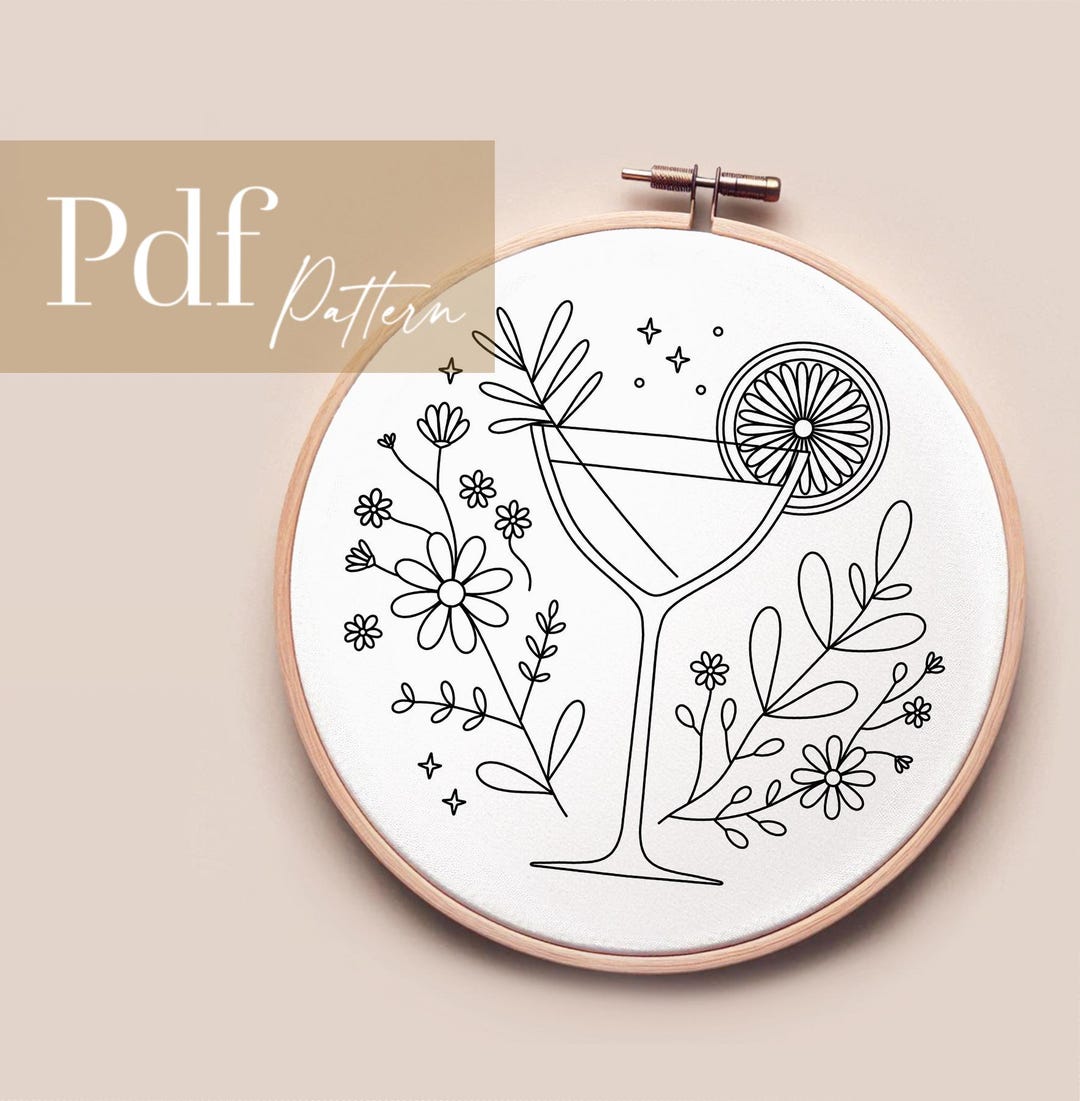Embroidery Template "aperol" Embroidery Pattern Embroidery Design ...