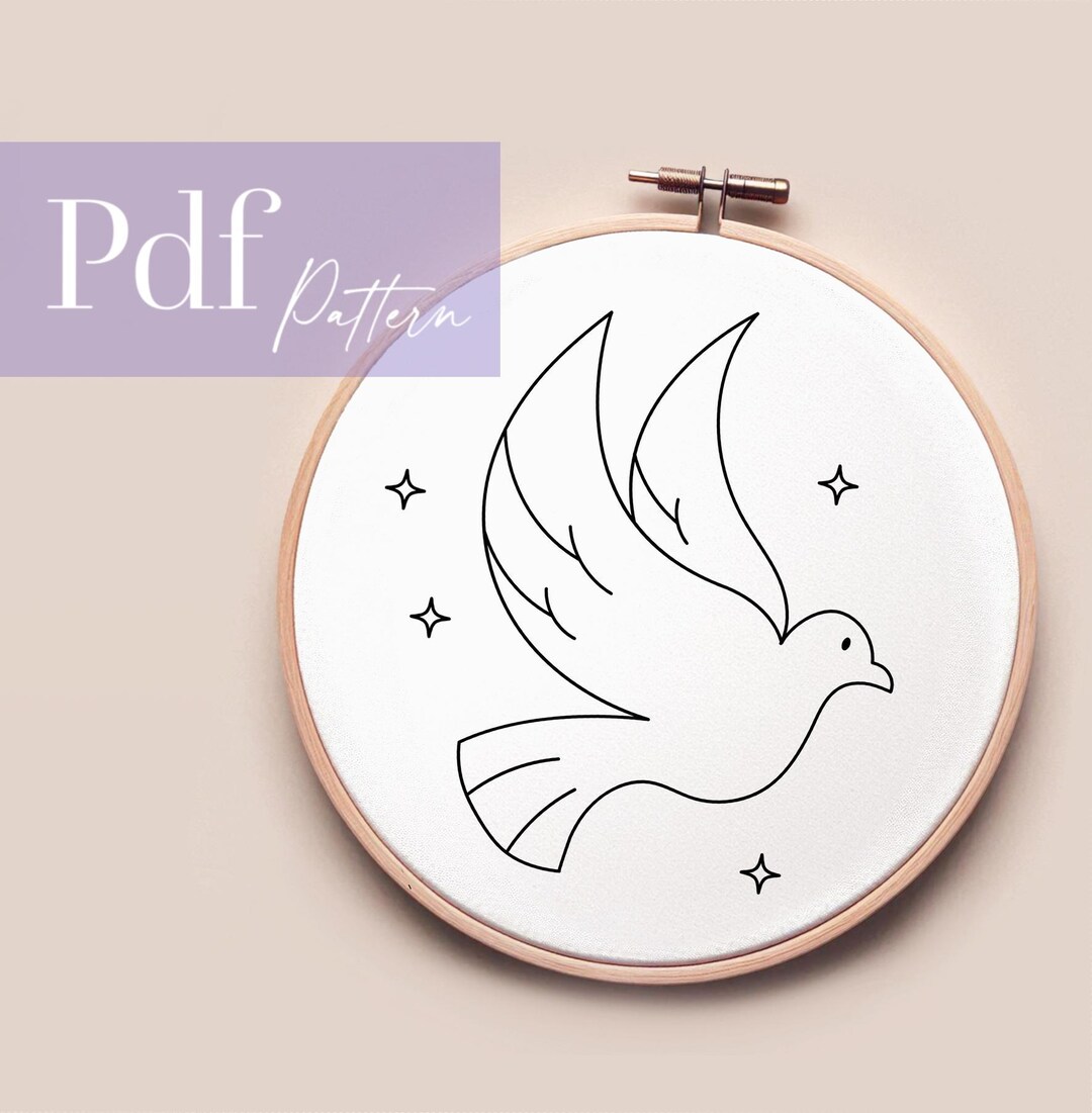 Embroidery Template "dove" Embroidery Pattern Embroidery Design ...