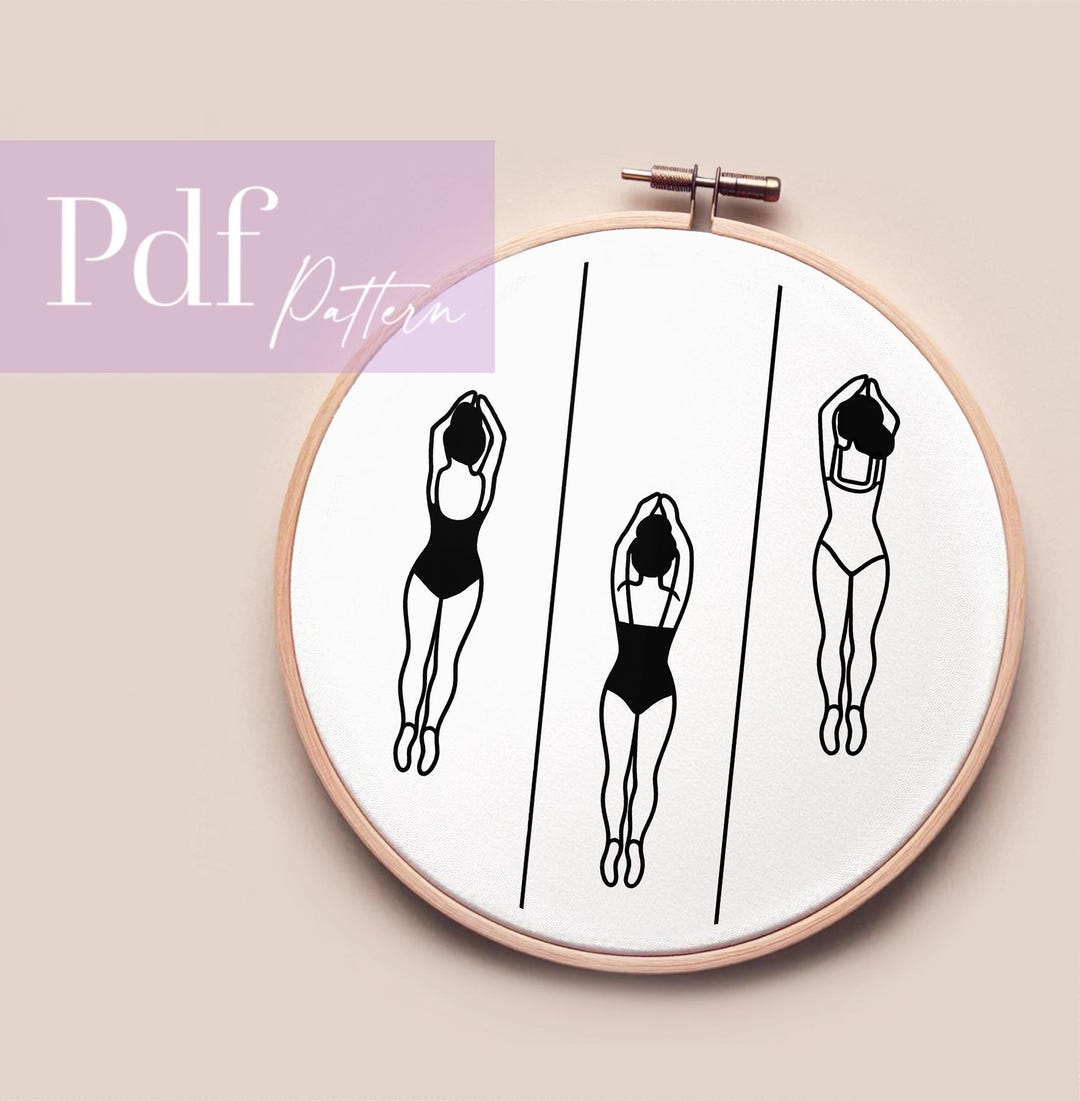 Embroidery Template "swimming" Embroidery Pattern Embroidery Design ...