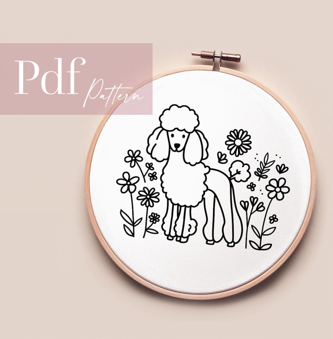 Embroidery Template "poodle" Embroidery Pattern Embroidery Design ...