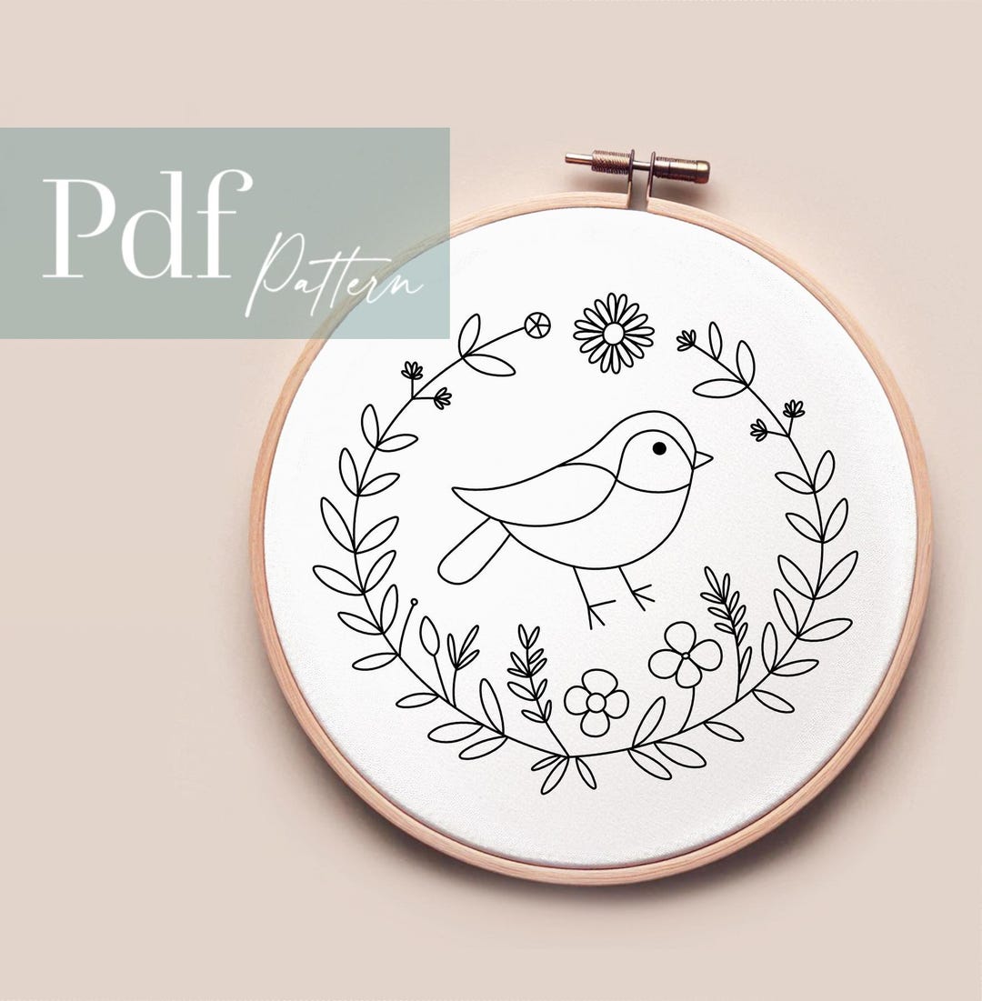 Stickvorlage vogel Stickmuster Stickdesign Stickmotiv Pattern Für ...