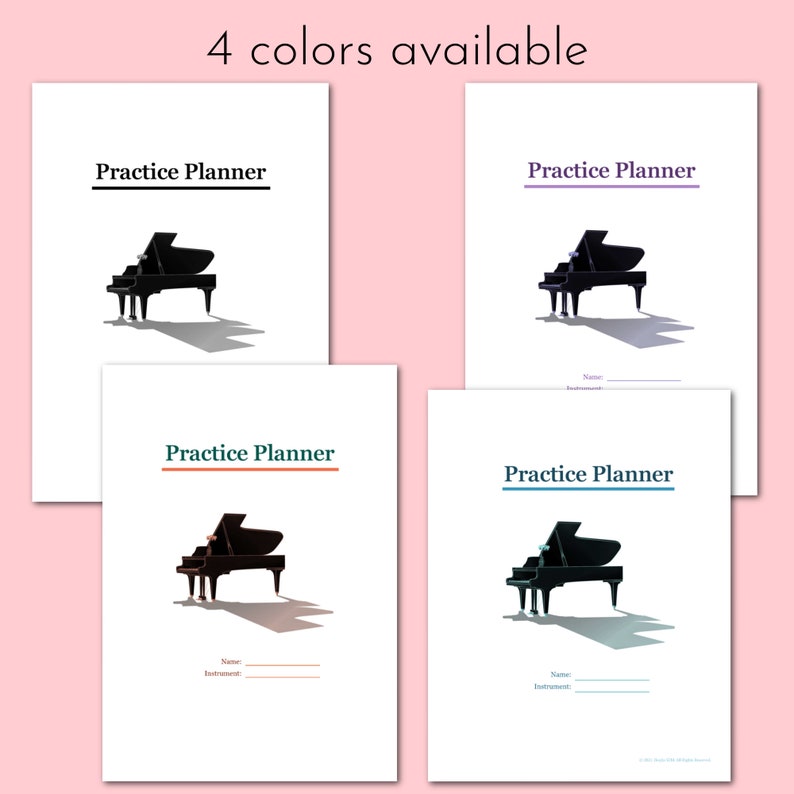 Music Practice Planner Fillable Pdf/printable Checklist/practice Sheet ...