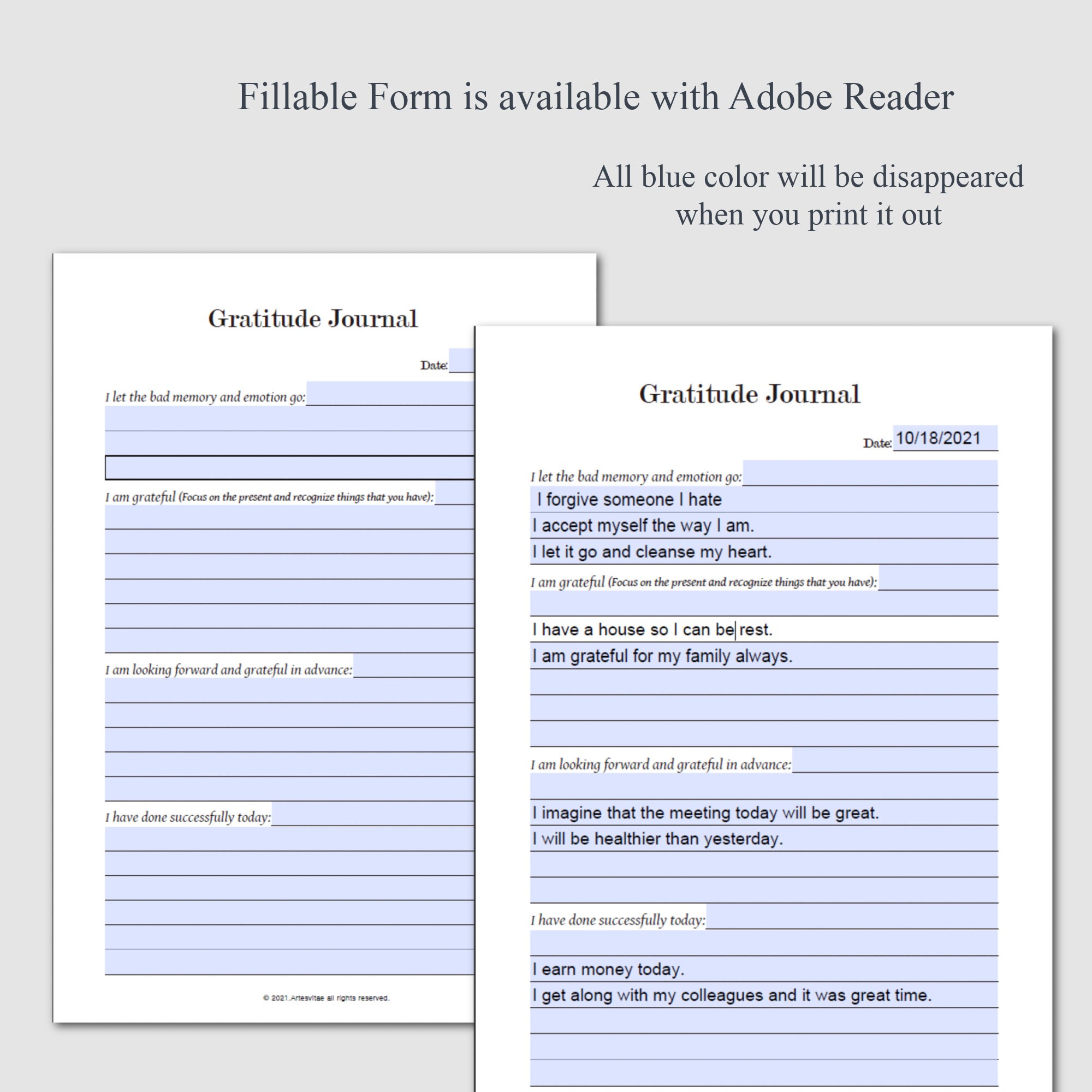 Gratitude Journal Printable and Fillable Form for Self Care - Etsy Canada