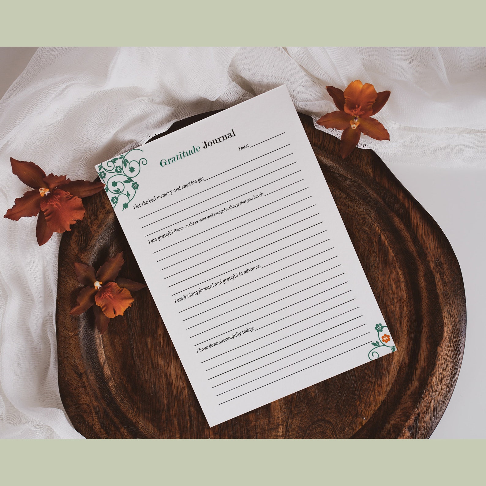 Gratitude Journal Printable and Fillable Form for Self Care - Etsy