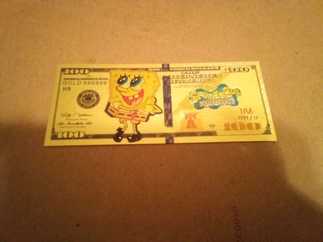Spongebob Squarepants Gold Foil Banknote - Etsy