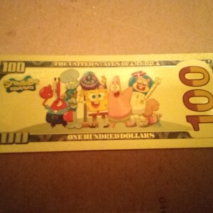 Spongebob Squarepants Gold Foil Banknote - Etsy