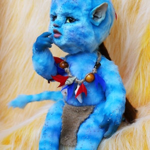 Made to Order 35 Cm 13,5' Blue Baby Artdoll, Fantasy Art Doll, Stuffed ...