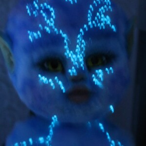 Made to Order 35 Cm 13,5' Blue Baby Artdoll, Fantasy Art Doll, Stuffed ...