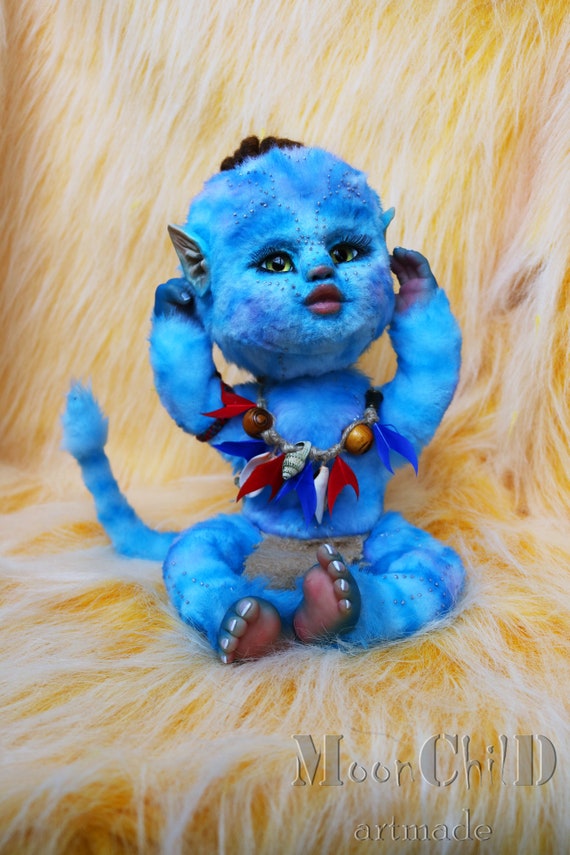 Made to Order 35 Cm 135' Blue Baby Artdoll Fantasy Art - Etsy