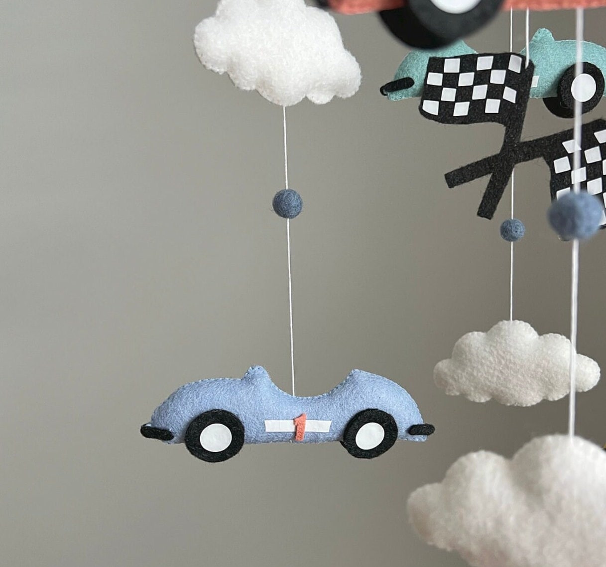Retro Racing Car Baby Mobile, Felt Vintage Car Nursery Decor - Etsy