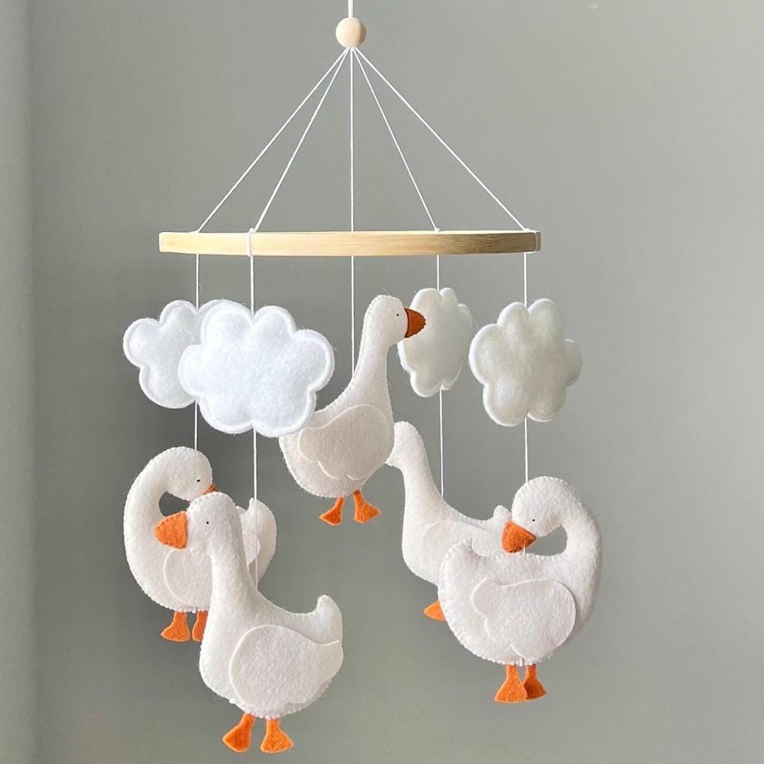Goose Baby Mobile Crib,nursery Mobile Realistic Geese and Clouds ...