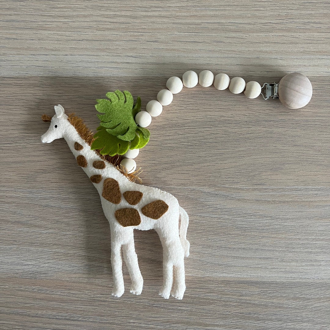 Giraffe Stroller Hanger With Wooden Beads,safari Stroller Mobile,baby ...