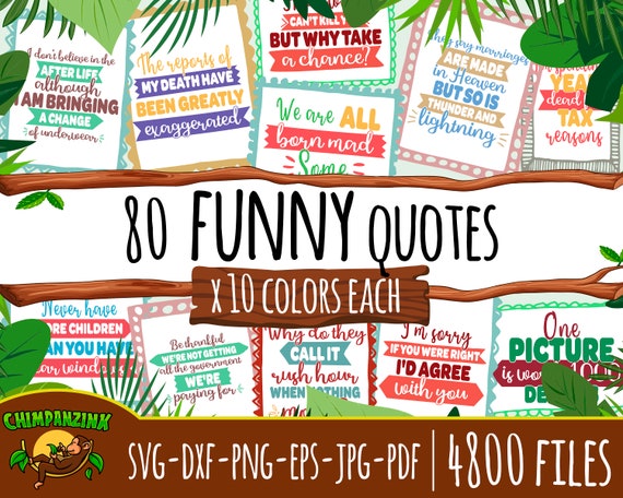 FUNNY Design Bundle 4800 Unique Files 80 Quotes X 10 Colors | Etsy