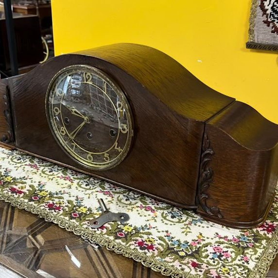 Antique Hermle Mantel Clock With Triple Wind-up Mechanism and Gong ...
