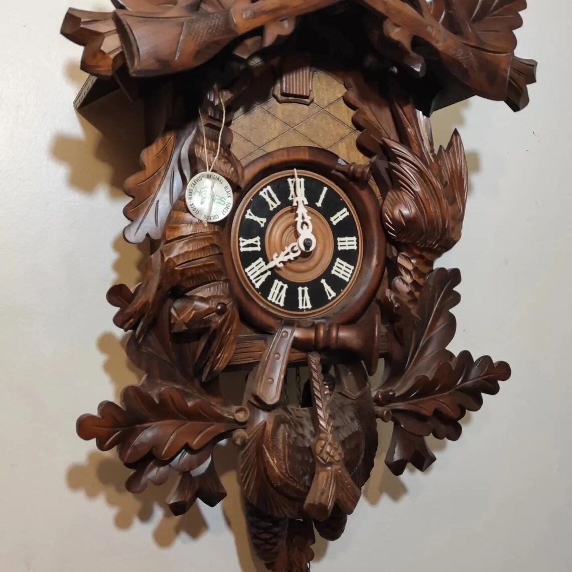 Rare 1960s/70s German Hönes Giant Hunter-themed Mechanical Cuckoo Clock ...