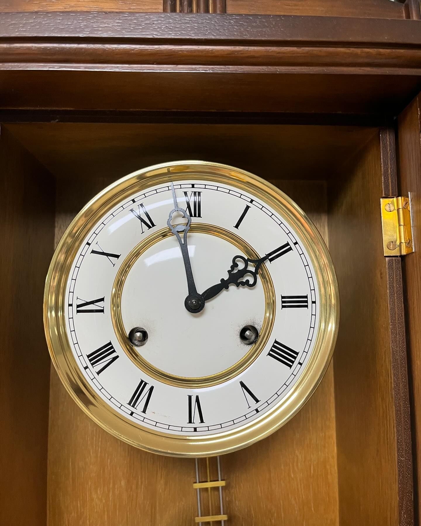 Antique German Wall Clock With Key Wind and Gong Chime | 58x28 Cm ...