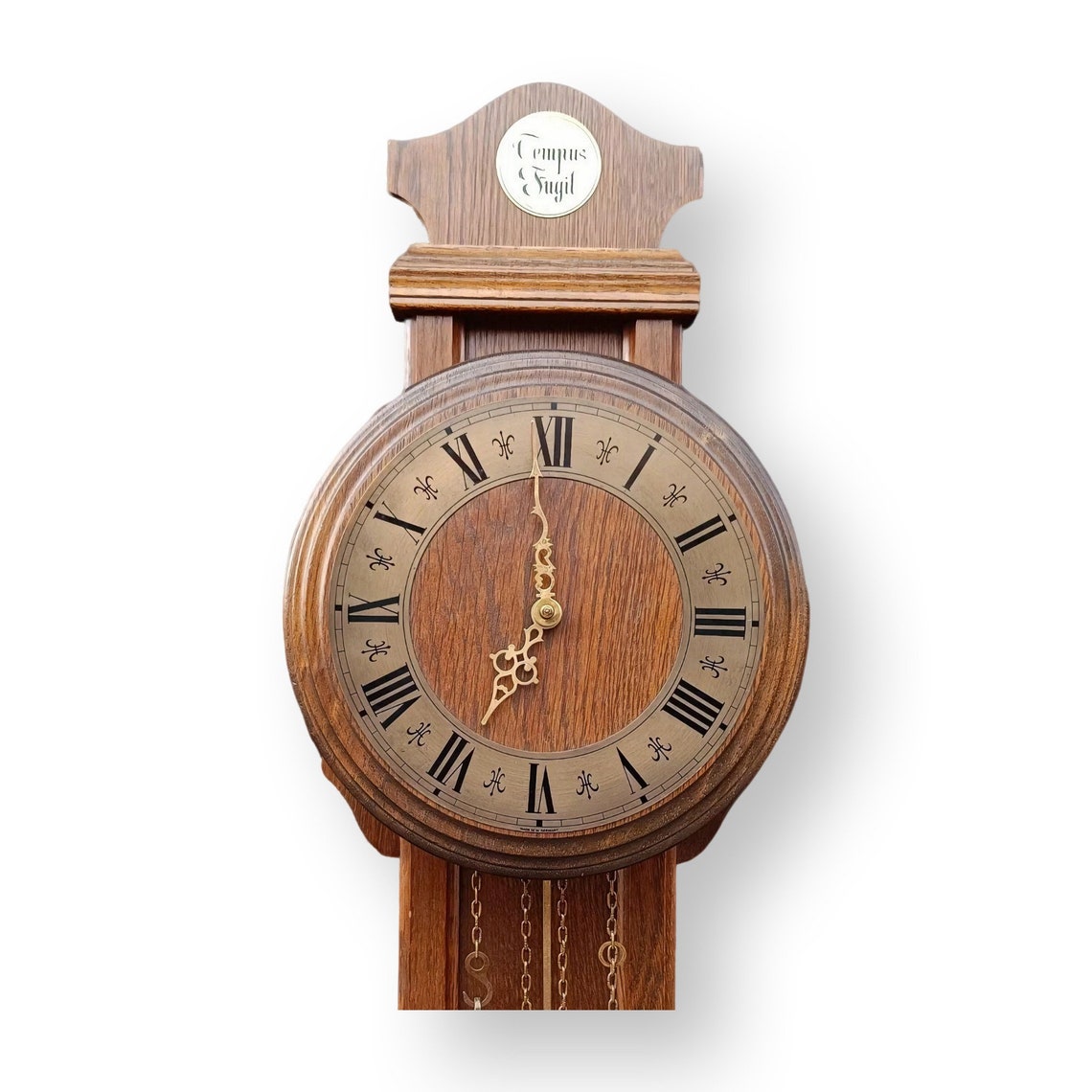 Antique Tempus Fugit Wall Clock | 1960s | German Made | Dual Weight Winding Mechanism | Fully ...
