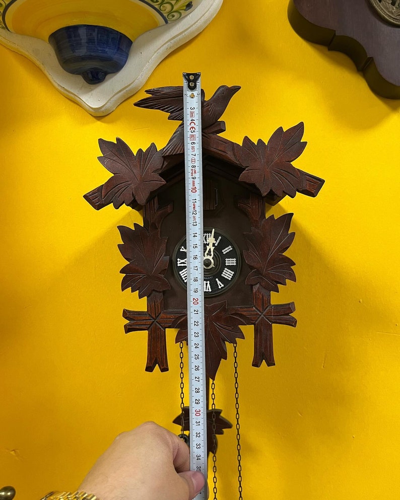 Antique German Cuckoo Clock With Wooden Case | 27x20 Cm | Collectible ...