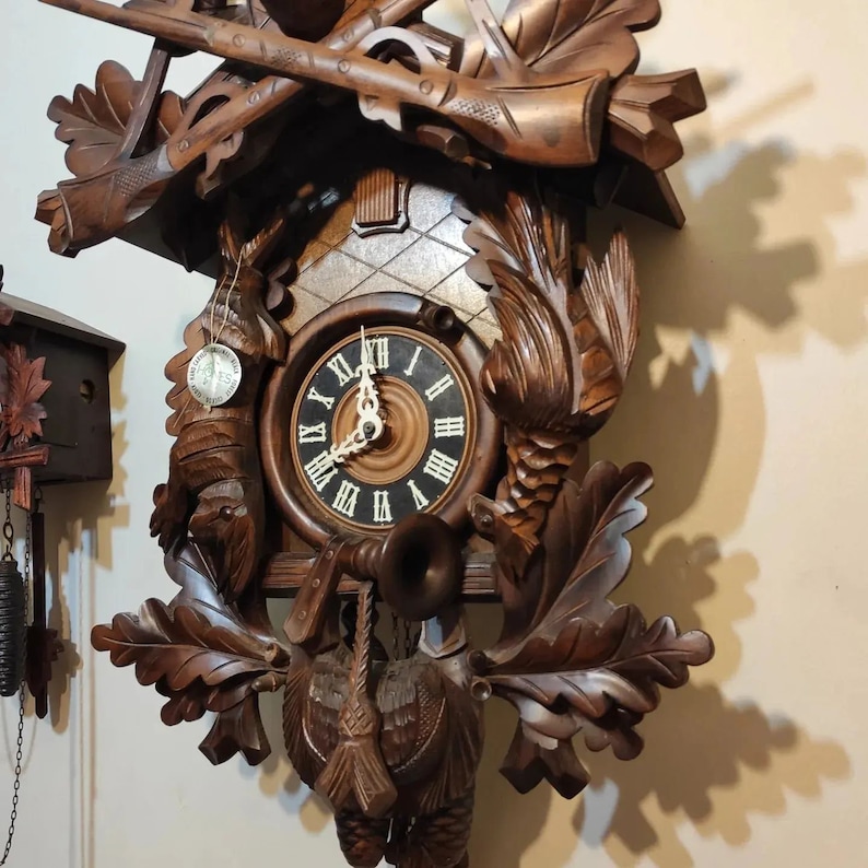 Rare 1960s/70s German Hönes Giant Hunter-themed Mechanical Cuckoo Clock ...