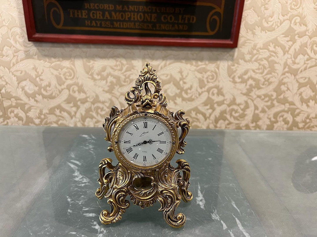 Antique Schmid Brass Pendulum Table Clock | Flawless Condition - Etsy