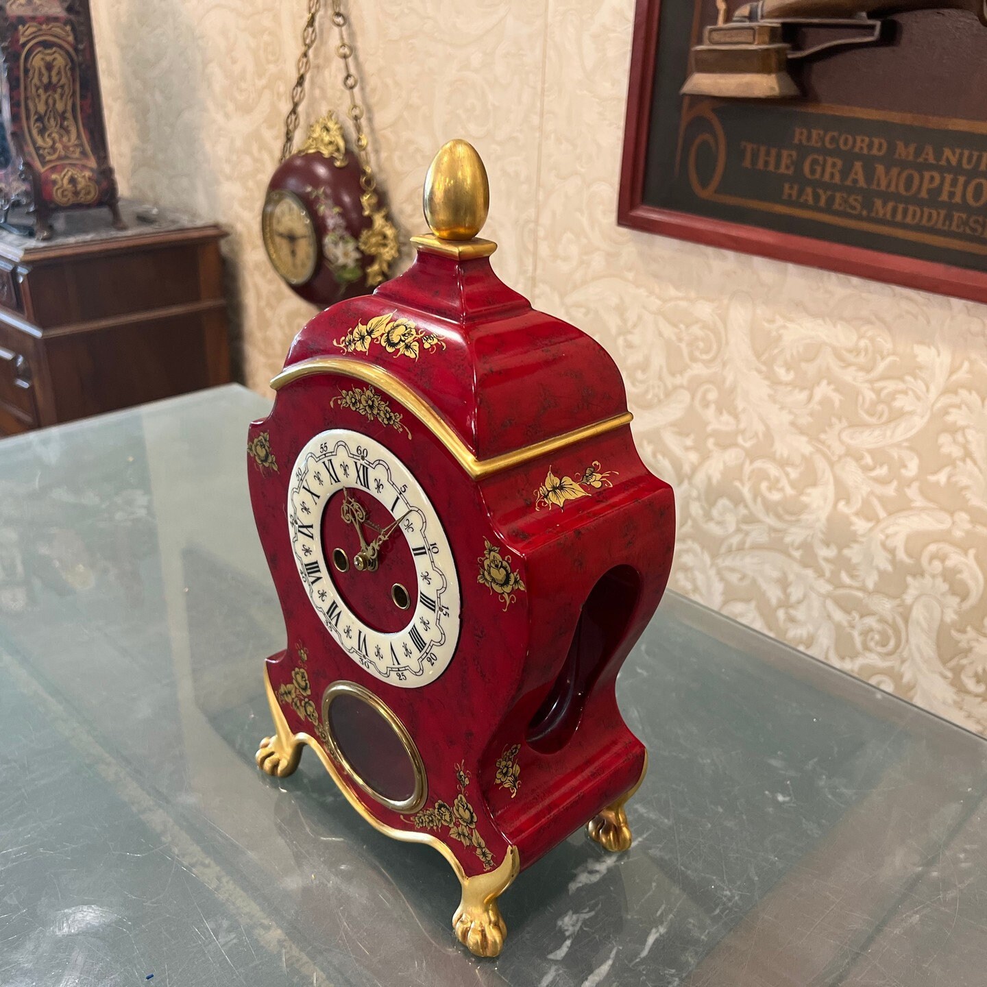 Collectible Antique Schmid Porcelain Dial Mantel Clock - Double Wind ...