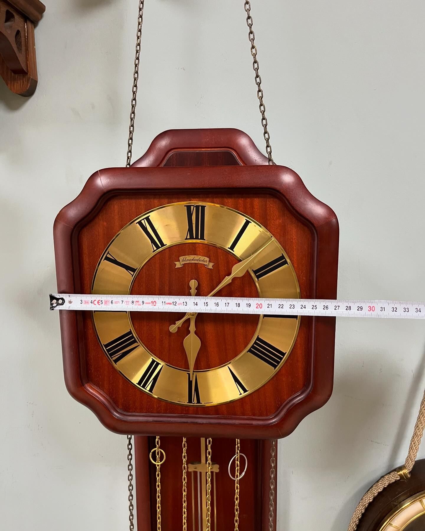 Antique German Wall Clock With Chain Wind and Gong Chime | 80x27 Cm ...