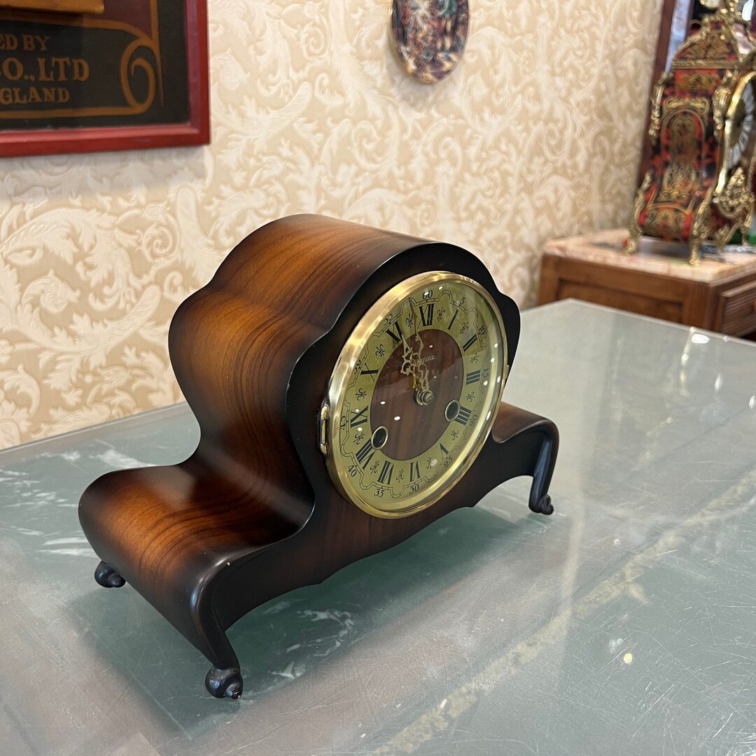 Collectible Dugena Double Wind Wooden Mantel Clock | Excellent ...