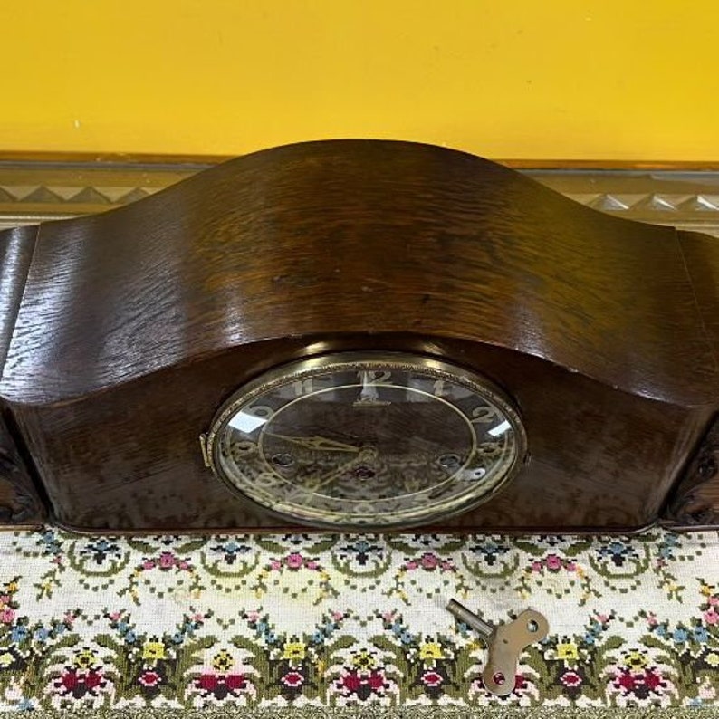 Antique Hermle Mantel Clock With Triple Wind-up Mechanism and Gong ...