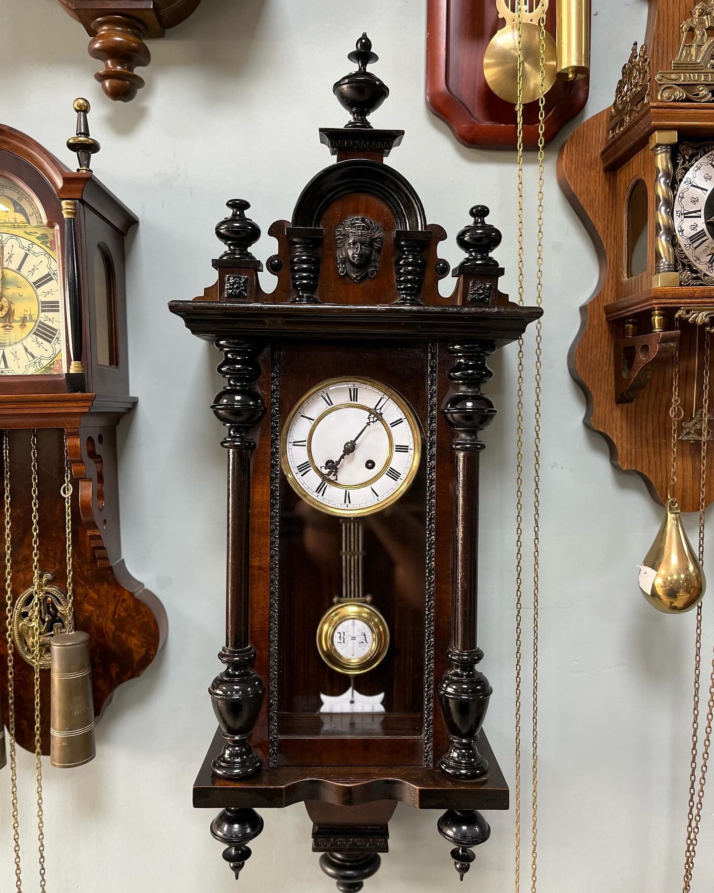 Antique Wall Clock With Wind-up Mechanism and Gong Chime | 80x35 Cm ...