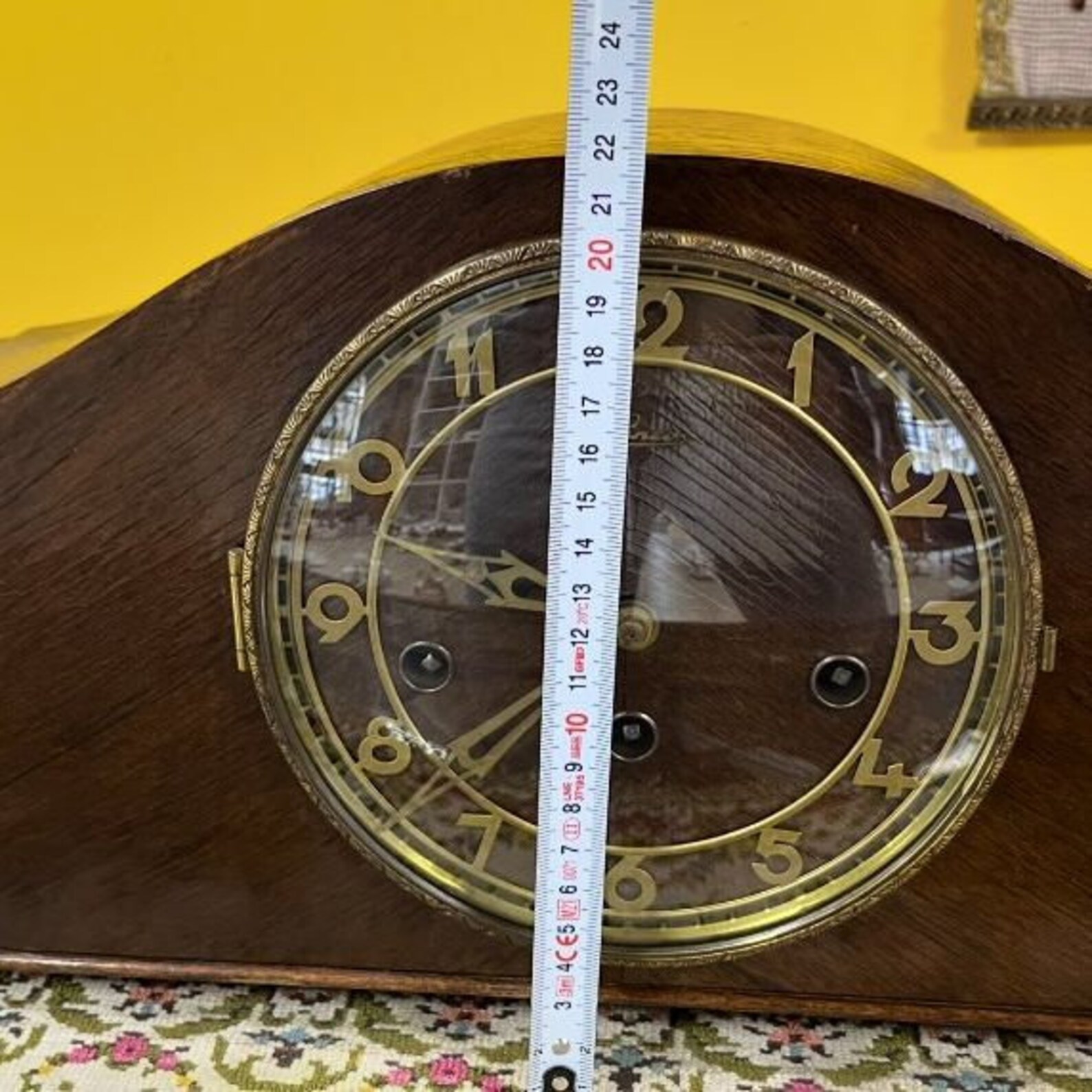 Antique Hermle Mantel Clock With Triple Wind-up Mechanism and Gong ...