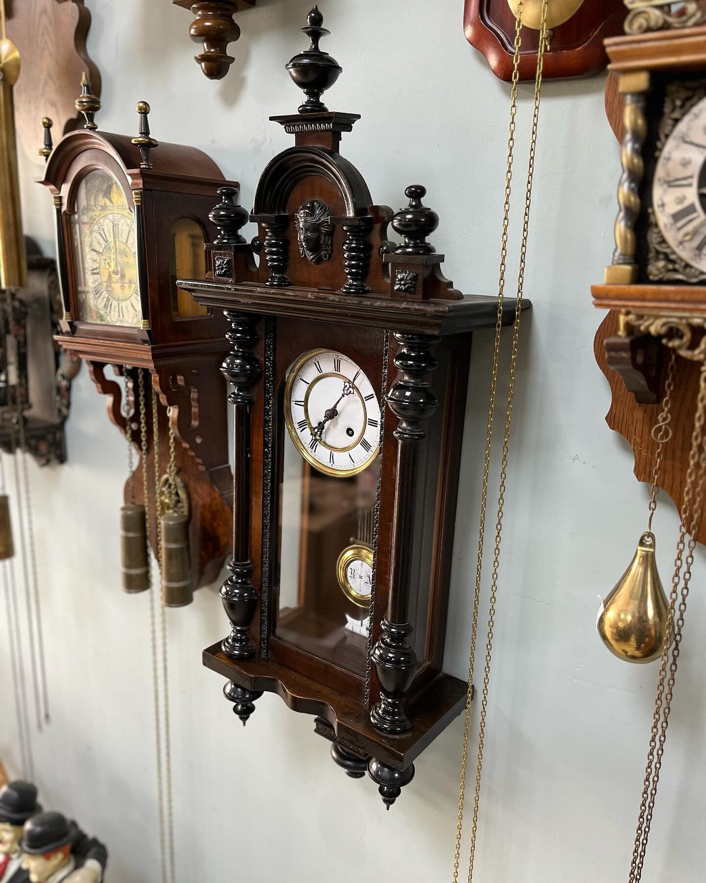 Antique Wall Clock With Wind-up Mechanism and Gong Chime | 80x35 Cm ...
