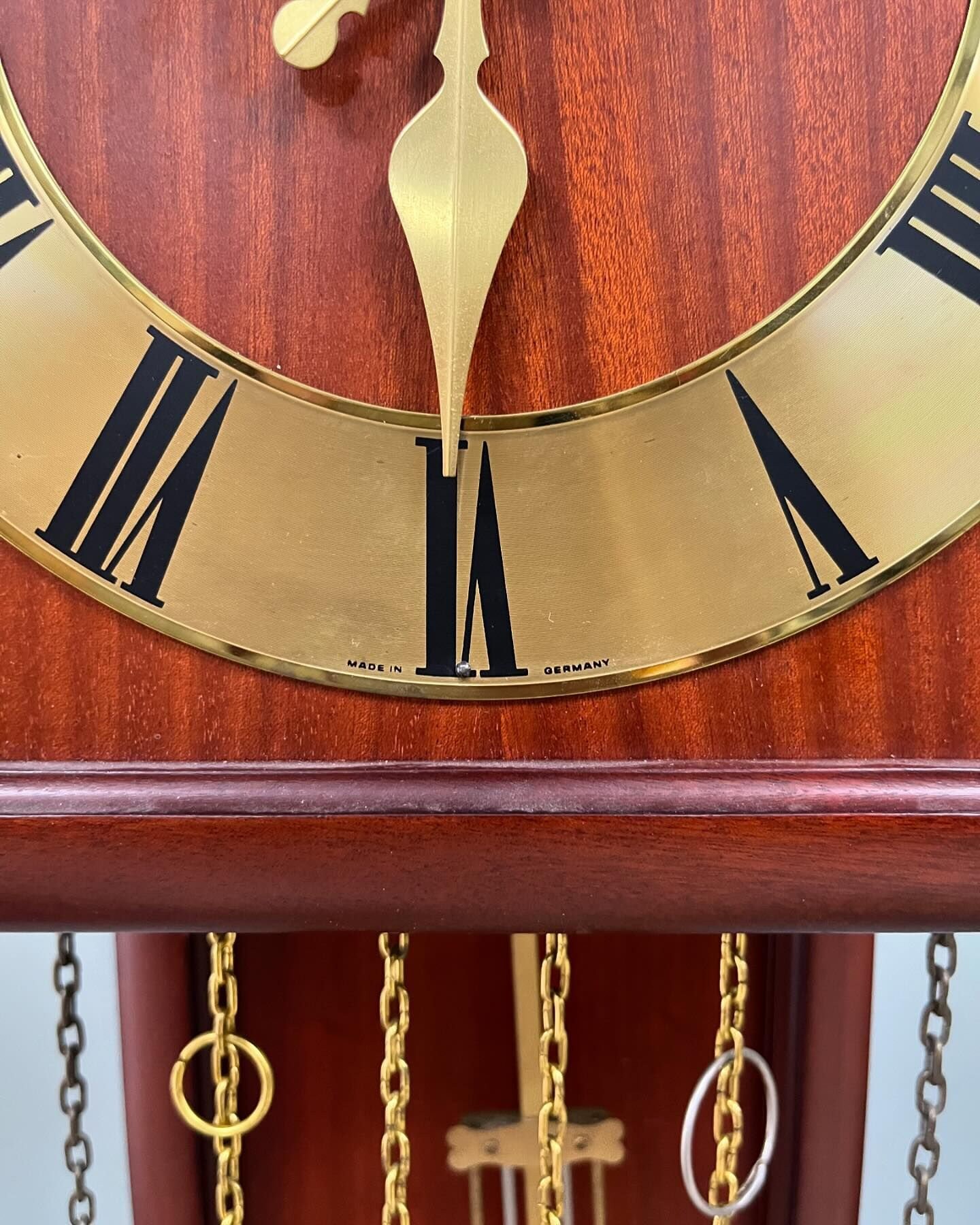 Antique German Wall Clock With Chain Wind and Gong Chime | 80x27 Cm ...