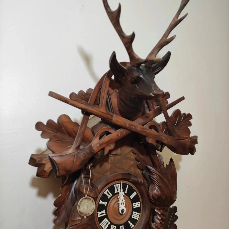 Rare 1960s/70s German Hönes Giant Hunter-themed Mechanical Cuckoo Clock ...