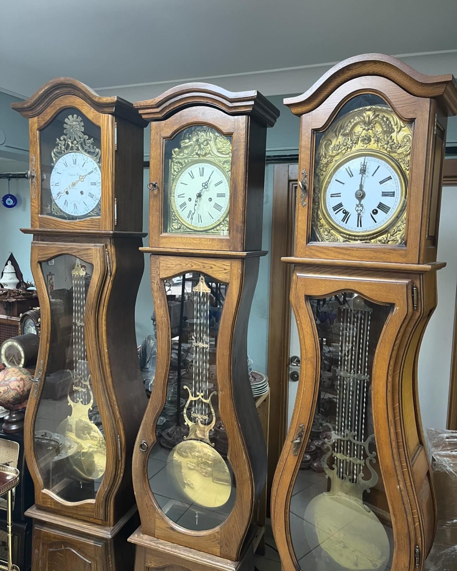 Antique French and English Grandfather Clocks | Key Wind and Weight ...