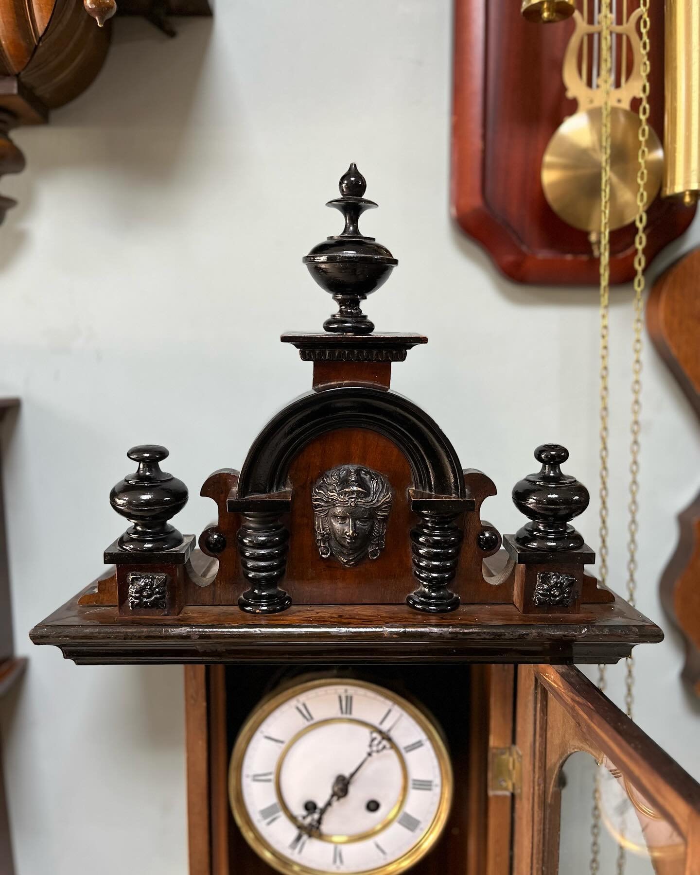 Antique Wall Clock With Wind-up Mechanism and Gong Chime | 80x35 Cm ...