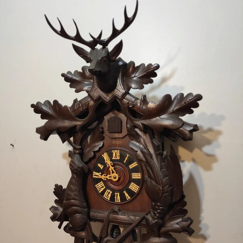 Rare 1930s/40s German Kaiser Giant Hunter-themed Mechanical Cuckoo ...